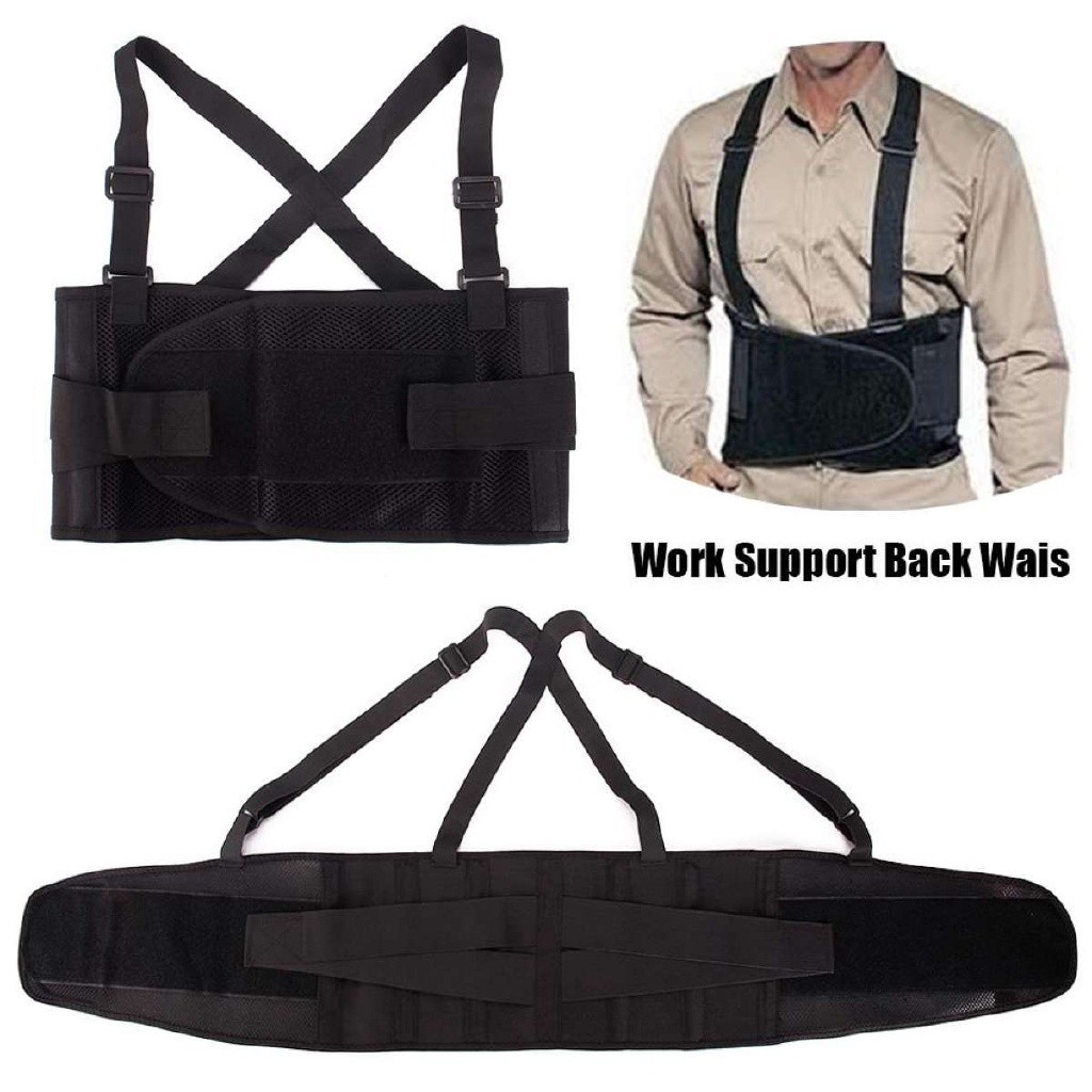 Back Support Brace Work Belt Adjustable Waist Lumbar Heavy Lift ...