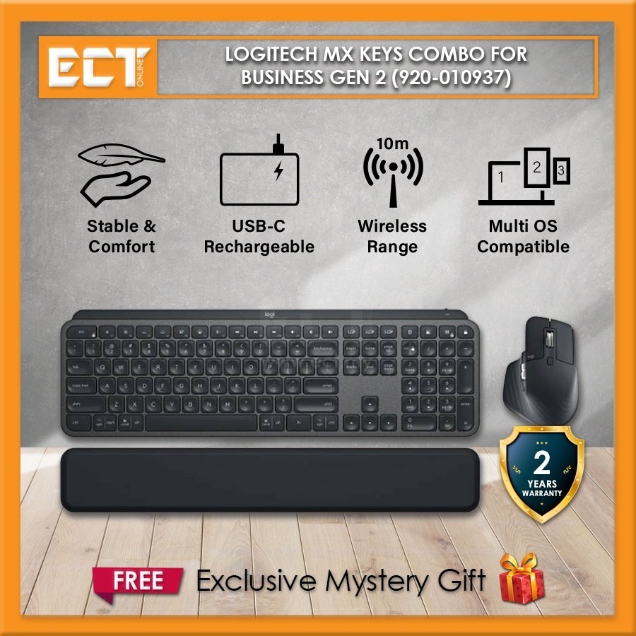Logitech MX Keys Combo for Business Gen 2 (920-010937) - MX Keys Wireless Keyboard+MX Master 3S ...