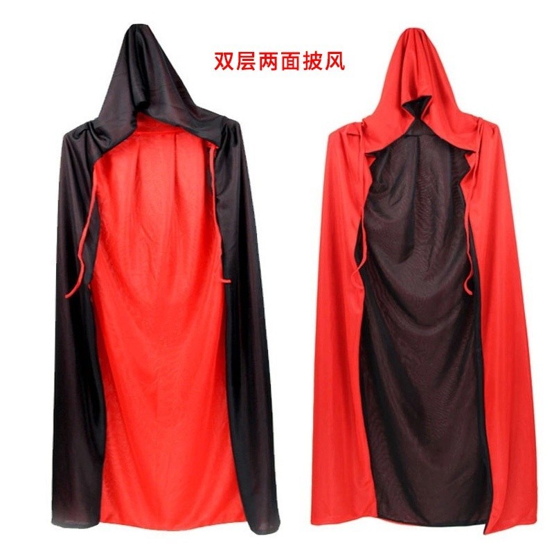 Halloween cloak children adult makeup costume props red and black face ...