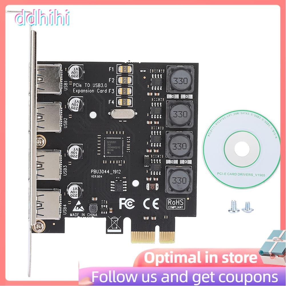 Ddhihi PC Expansion Card USB 3.0 PCI-E 4 Port Adapter for NEC Chip High ...