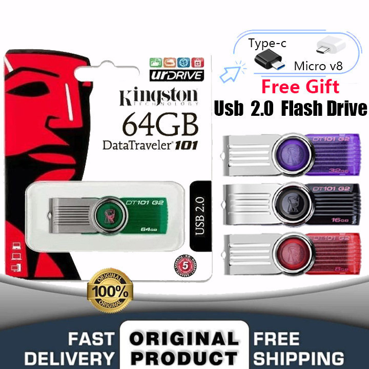 Kingston Pendrive USB 2.0 8GB drive data traveler original flash memory ...
