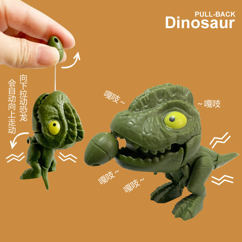 Cartoon Teeth-clenching Dinosaur Toy Creative Hand Pulling Wire Biting ...