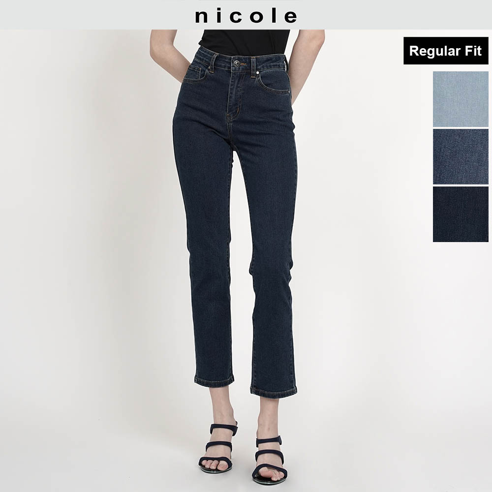 Nicole High Rise Regular Fit Stretchable Denim (3 Color) | Shopee Malaysia