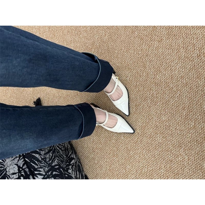 Women High Heel Sandals Korean Version Fashion Pointed Toe Thick Heel ...