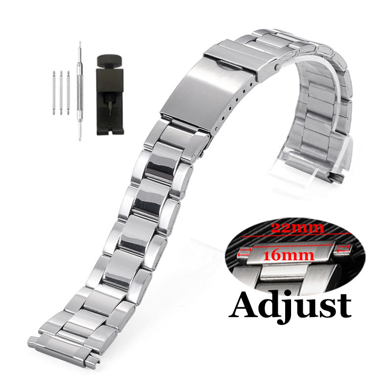 16-22mm Metal Bracelet Universal Watch Band Stainless Steel Watch Strap ...