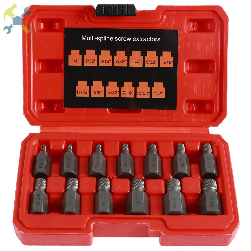 13Pcs Damaged Screw Extractor Set Broken Screw Remover Kit Easy Out ...