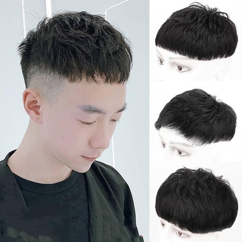 Perm Short Wig For Men 100% Human Hair Wigs for Male Natural Color ...