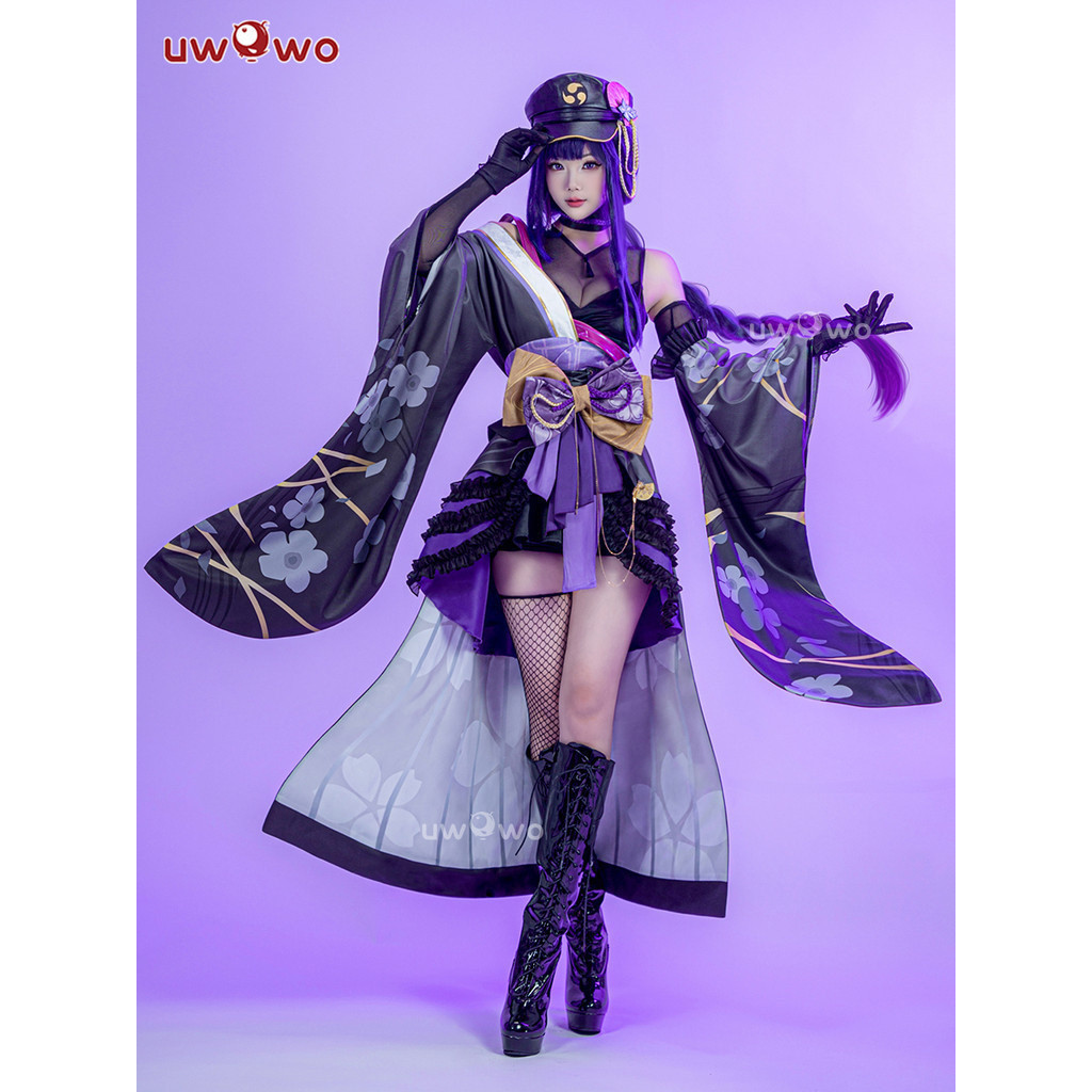 Uwowo Genshin Impact Cos Raiden Shogun kimono Cosplay Full set of anime ...