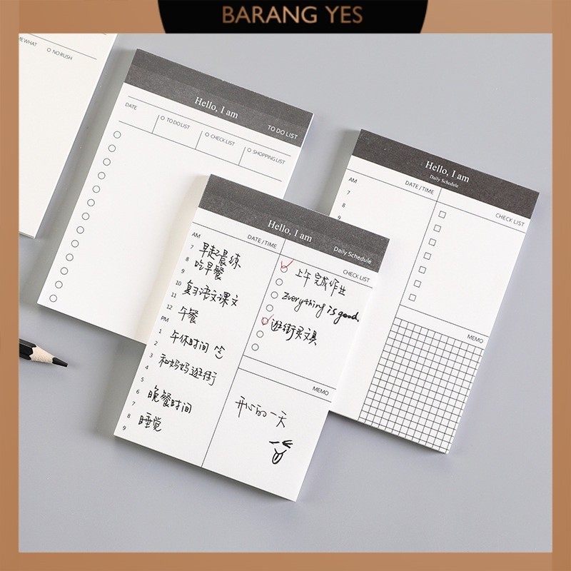 BARANG YES Message Checklist Daily Schedule To Do List Planner Time ...