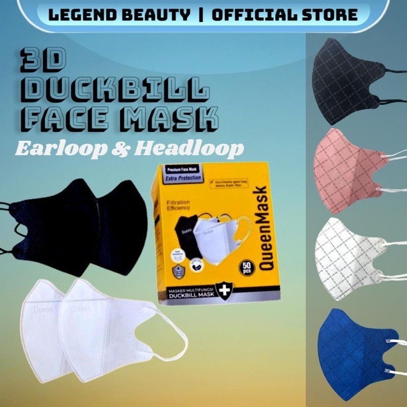 50pcs Mask Duckbill Mask 3D Disposable Mask Face Mask Headloop non ...