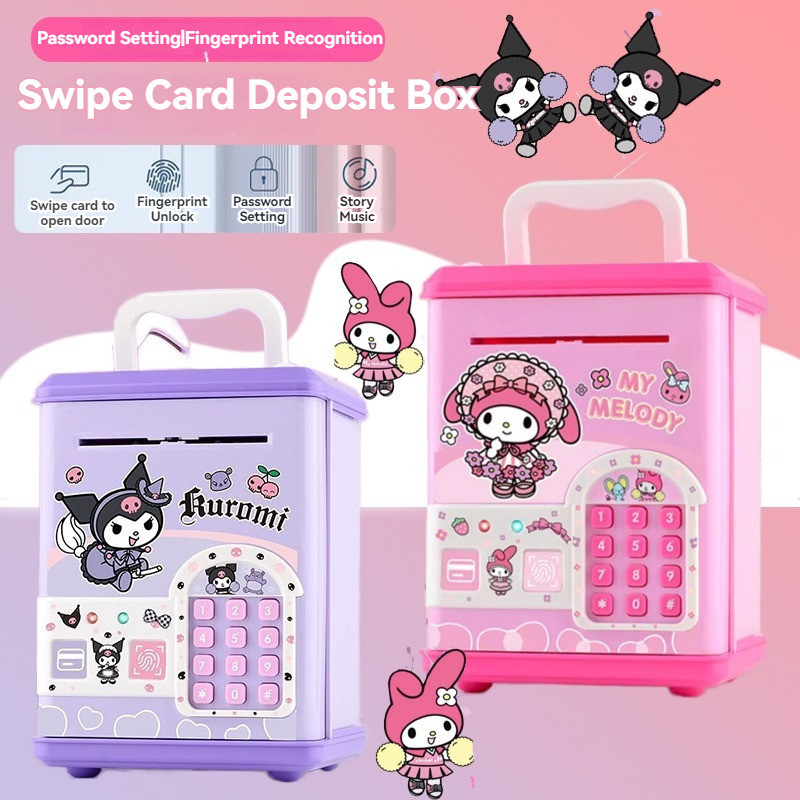 Kuromi Money Saving Box Kids ATM Machine Unlock with Card Safe Box ...