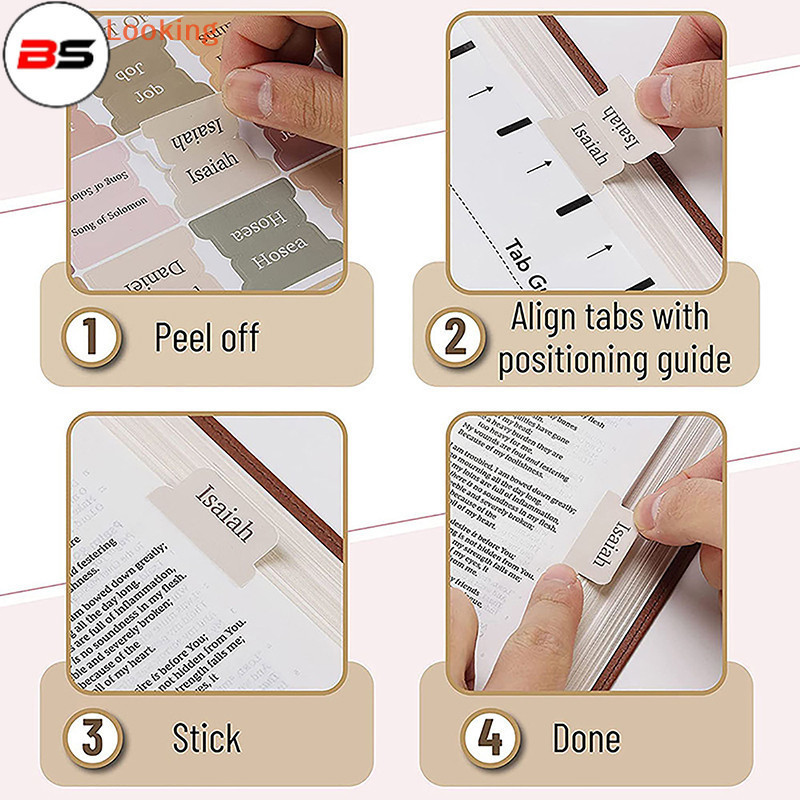 BS Bible Book Tabs Bookmark Stickers Index Tabs Label Stickers Self ...