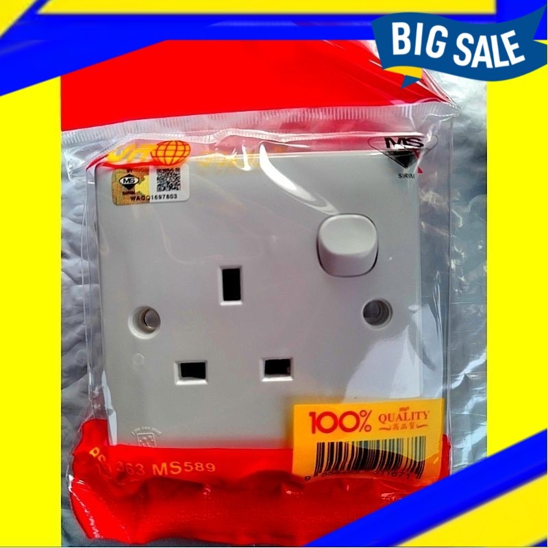 (1 Gang) Switched Socket Outlet, 13A 250V, Socket Plug, Extension Plug ...
