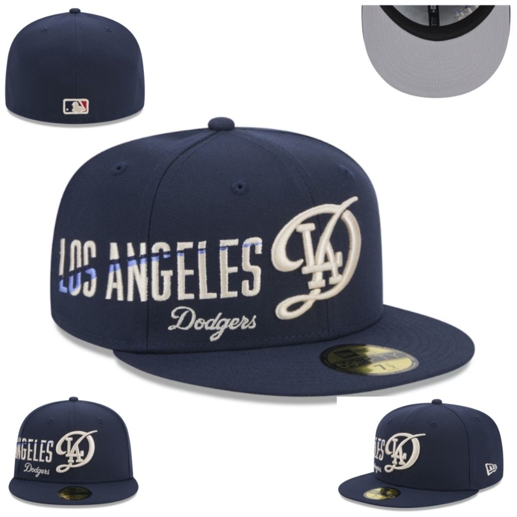 Premium MLB Los Angeles Dodgers Fitted Hat 59FIFTY Cap Full Close Fit ...