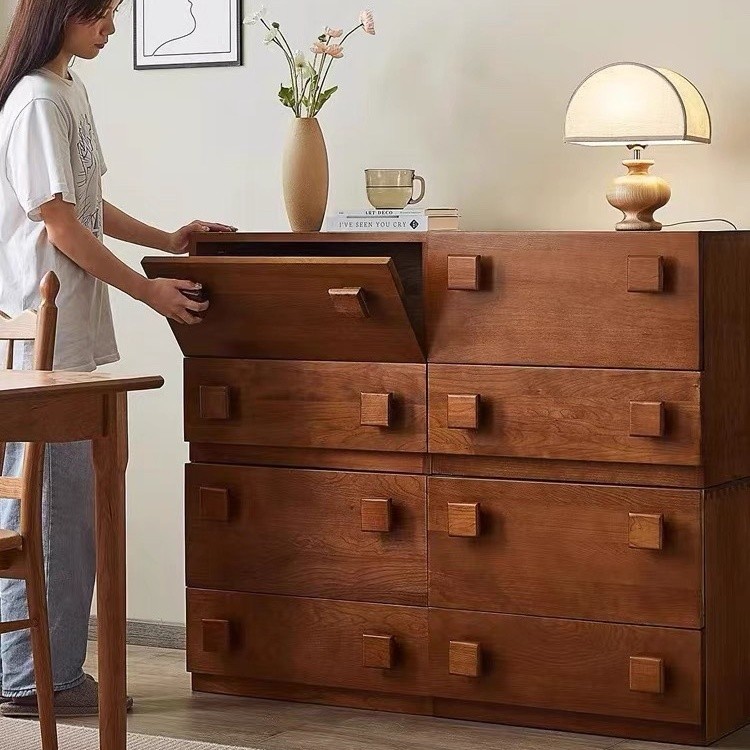 Kabinet Kayu Pepejal Nordic Kabinet Sisi Gaya Vintage Kabinet Modular ...