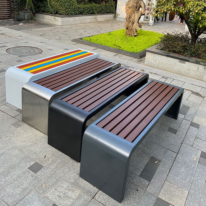 Park Outdoor Bench Chair Courtyard Rest Seat Shopping Mall Preservative ...