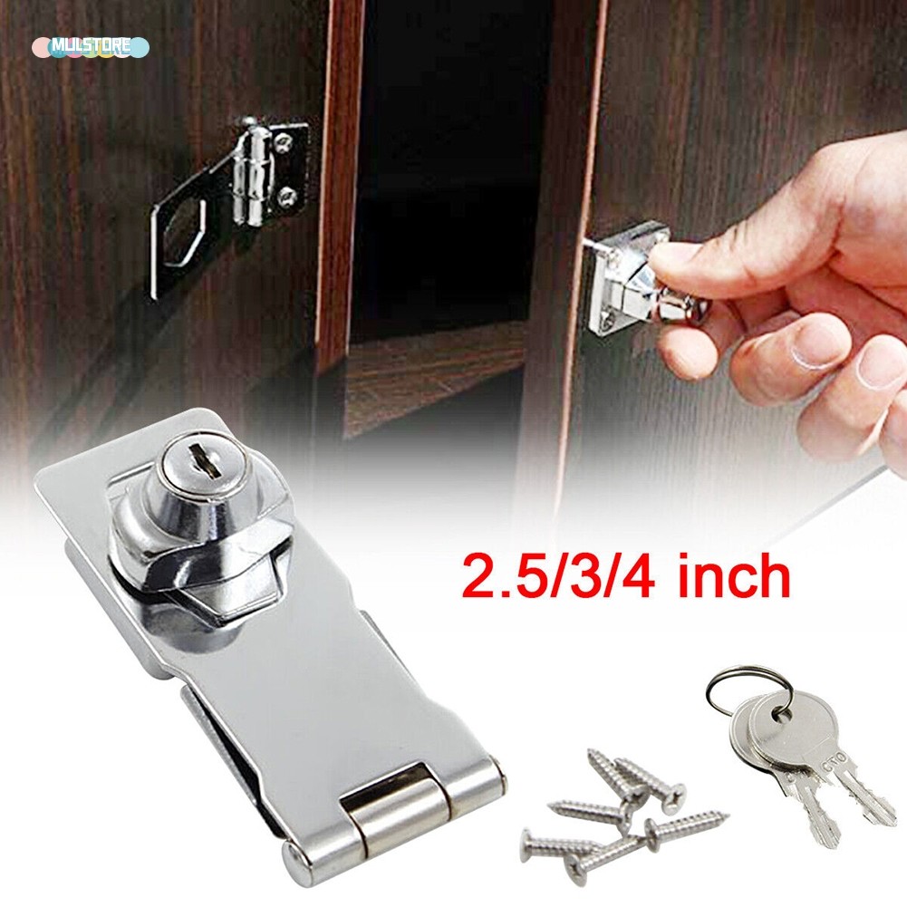 Heavy Duty Locking Hasp And Staple With Keys Padlock Cupboard Shed Garage Lock | Shopee Malaysia