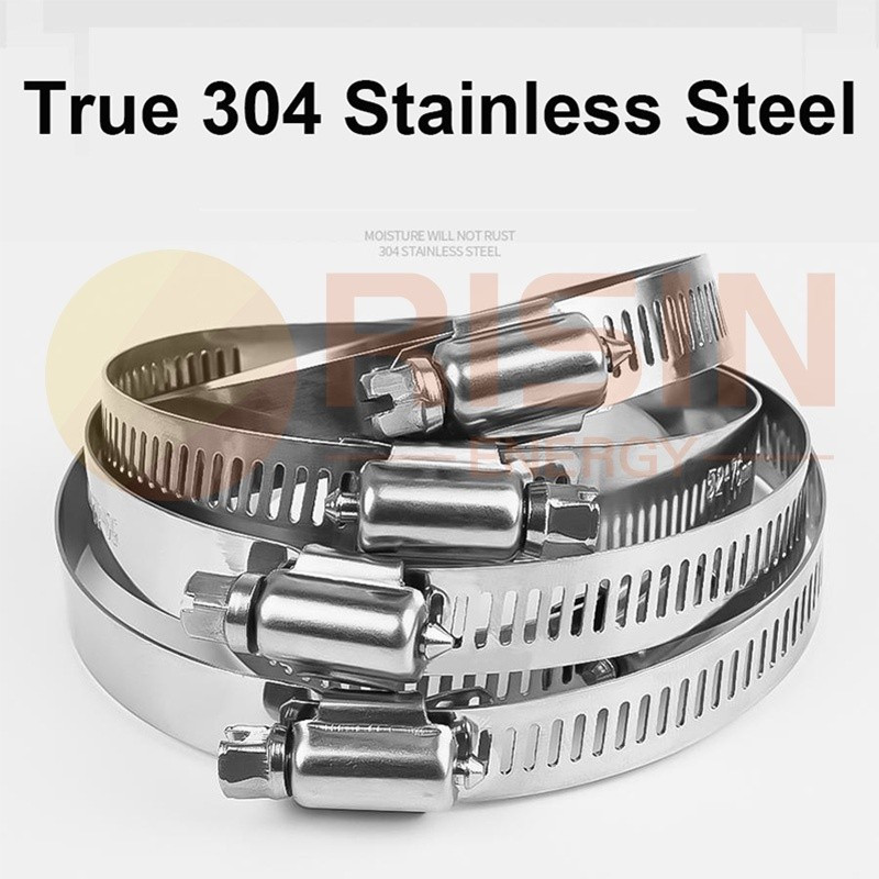 RISIN 304 Stainless Steel Throat Band Cable Tie Width 12MM Tube Fixing ...