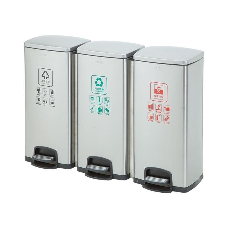 Garbage Sorting Bin Stainless Steel Dry Wet Sorting Bin Indoor Outdoor ...