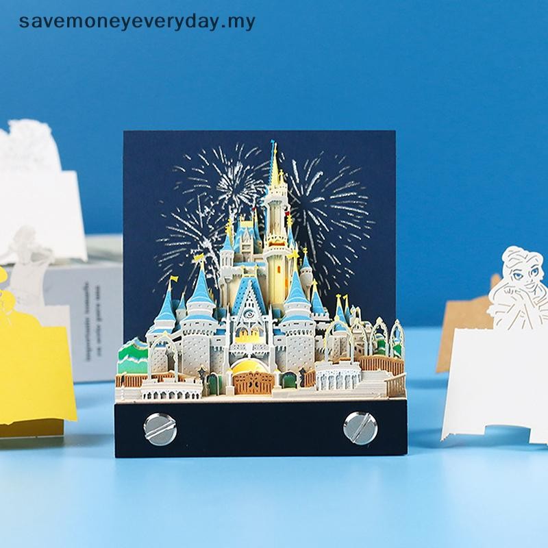 [savemoney] Castle Desk Calendar With LED Lights 2025 Calendar Memo Pad ...