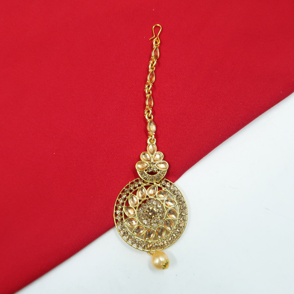 New Designs - Kundan Gold Style Indian Head Chain / Mang Tikka | Shopee ...