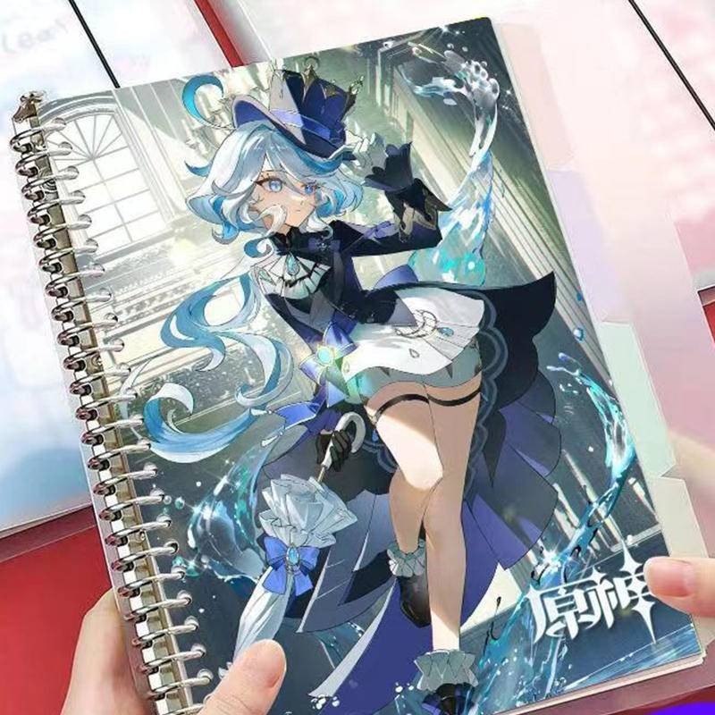 148*210mm 40 sheets Game Genshin Impact 22 holes Loose-leaf Book Cute ...