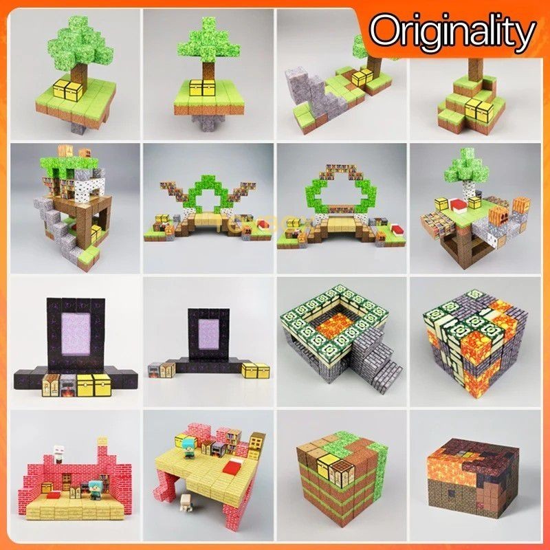Mc Minecraft Diy Goods Magnetic Toys My Assemble Magnetic Cube Building ...