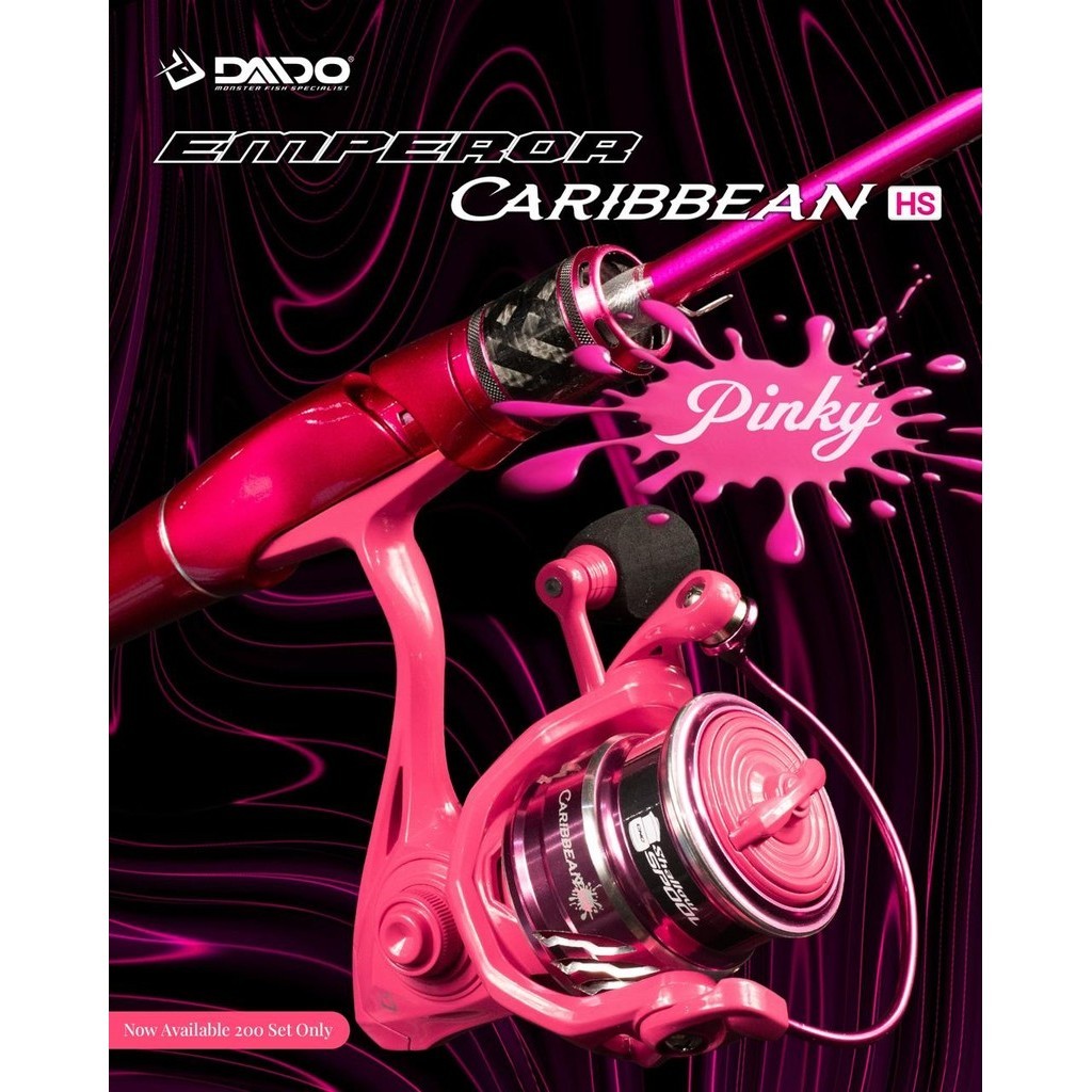Daido EMPEROR PRO PINKY Fishing Rod SET And REEL CARIBBEAN HS PINKY ...