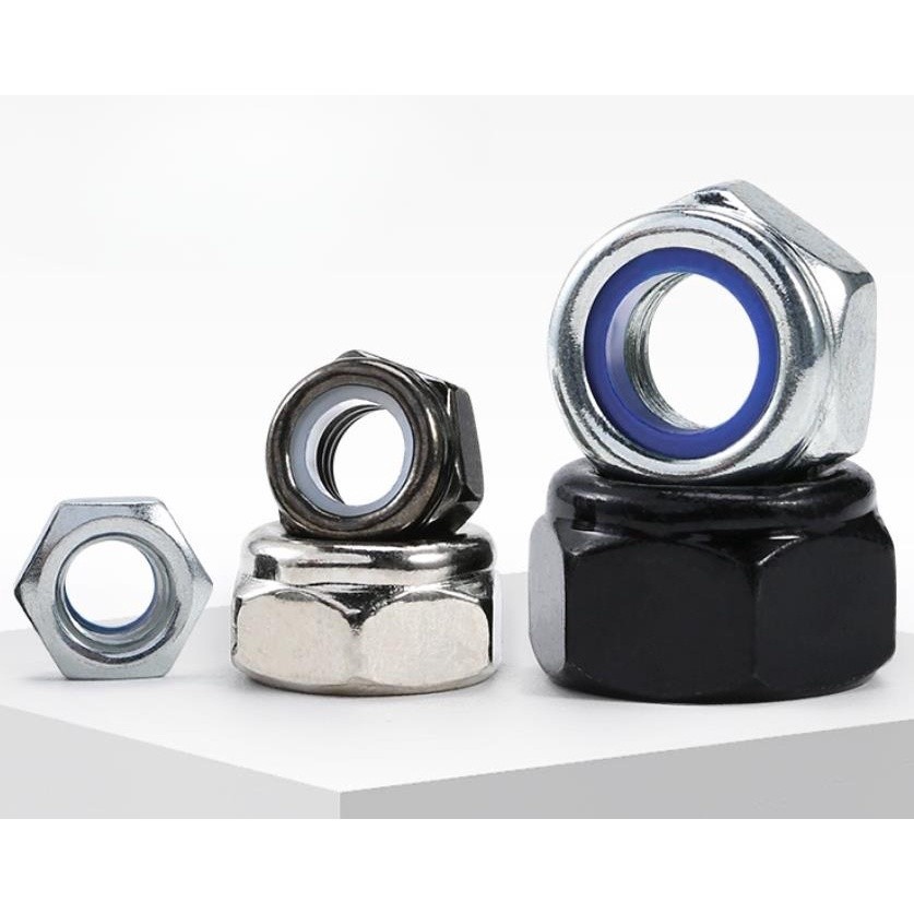 M2 M3 M4 M5 M6 M8 M10 M16 Carbon Steel Black Hex Nylon Insert Lock Nut ...