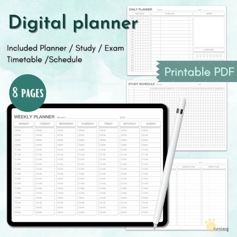 Digital download Exam Planner /Monthly Planner /Weekly Planner ...