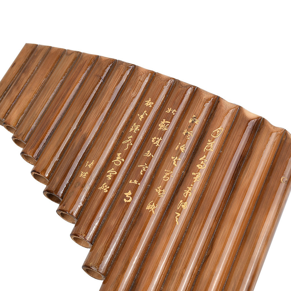 Pan Flute 15 Pipes Natural Bamboo Wind Instrument G Key Panpipe ...