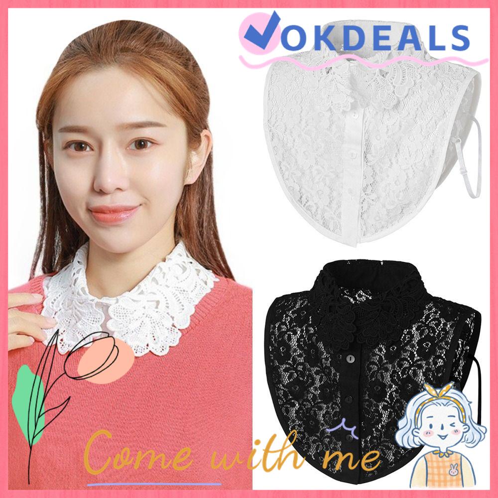 OKDSHOP Fake Collar, Lace DIY Detachable False Collar, Neckline ...