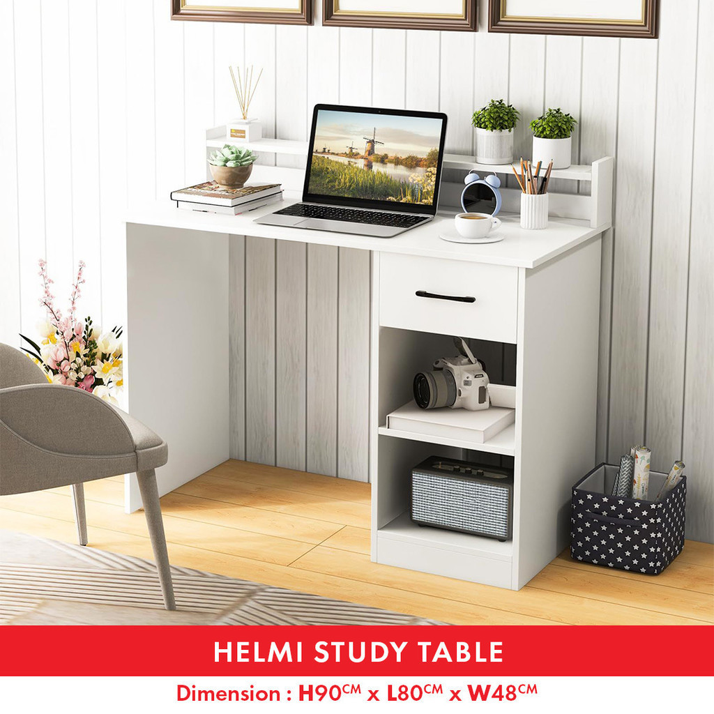 KENZZO : Canberra Student Study Table With Book Shelf Table With Drawer ...