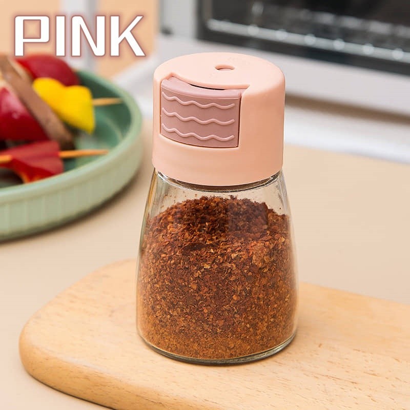 180ML Spice Press Bottle Metering Seasoning Bottle Condiment Salt Container Jar Auto Dispenser ...
