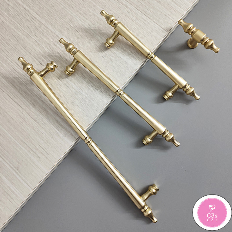 C3S Zinc Alloy Matte Gold Kitchen Cabinet Door Handle Modern Cabinet ...