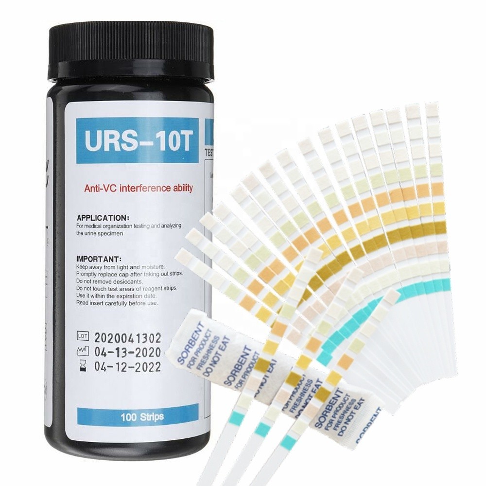100 pcs URS 10T Urinalysis Reagent Strips urine test strip 10 ...