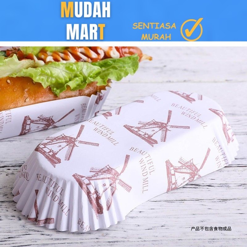 300pcs Malaysia stock Baking Cup oval Bread Cake /Roll Cawan Roti ...