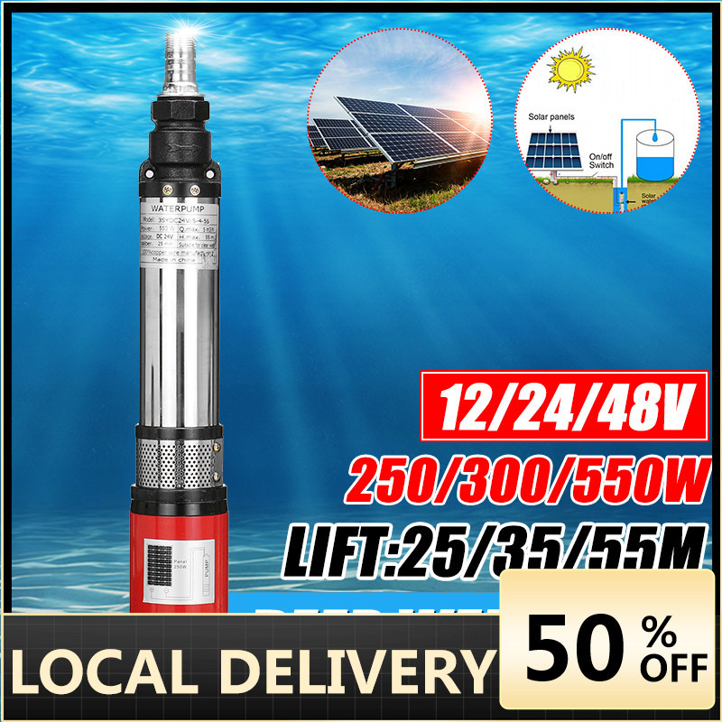 55m Solar Water Pump High Lift 12/24V/48V 250W/300W/550W Deep Well Pump ...