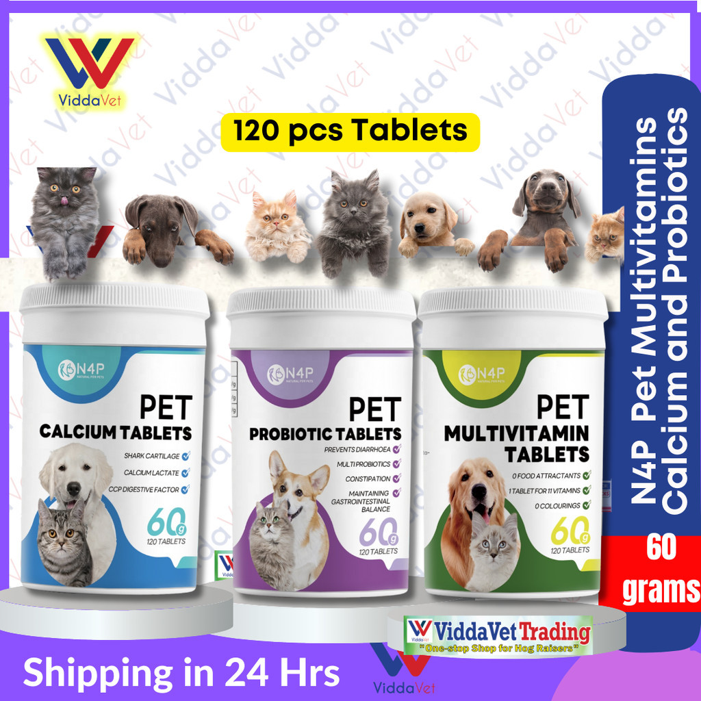 120 tablets N4P Pet Multivitamins Probiotics Calcium Probiotics Pet ...