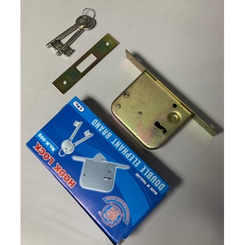 [100% ORIGINAL] DOUBLE ELEPHANT RAINBOW HOOK LOCK / STEEL DOOR LOCK ...