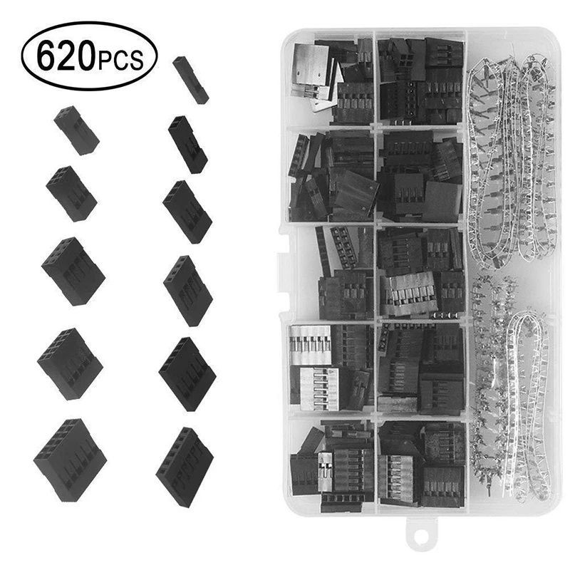 620pcs Dupont Wire Jumper Pin Header Connector Housing Male Crimp Pins ...