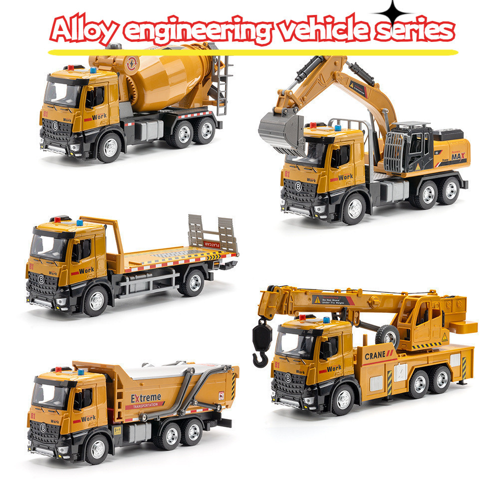 Alloy Engineering Truck Model Dump Truck Excavator Mixer Truck Flatbed ...