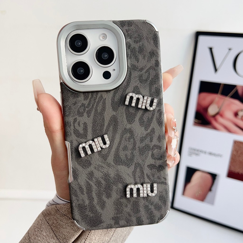 Luxury Leopard Print Three-Dimensional Diamond Shock-resistant Phone ...