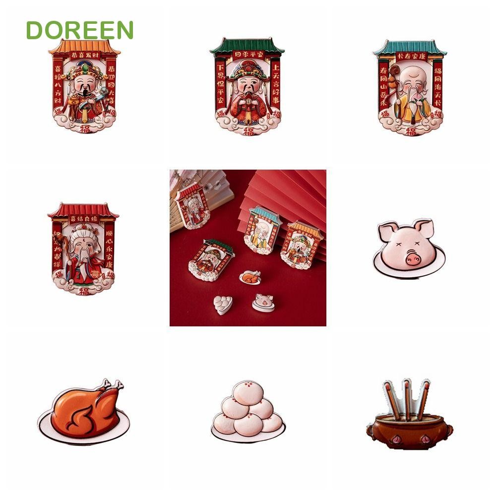 DOREEN God of Wealth Fridge Magnets, 3D God of Wealth Resin Fridge ...