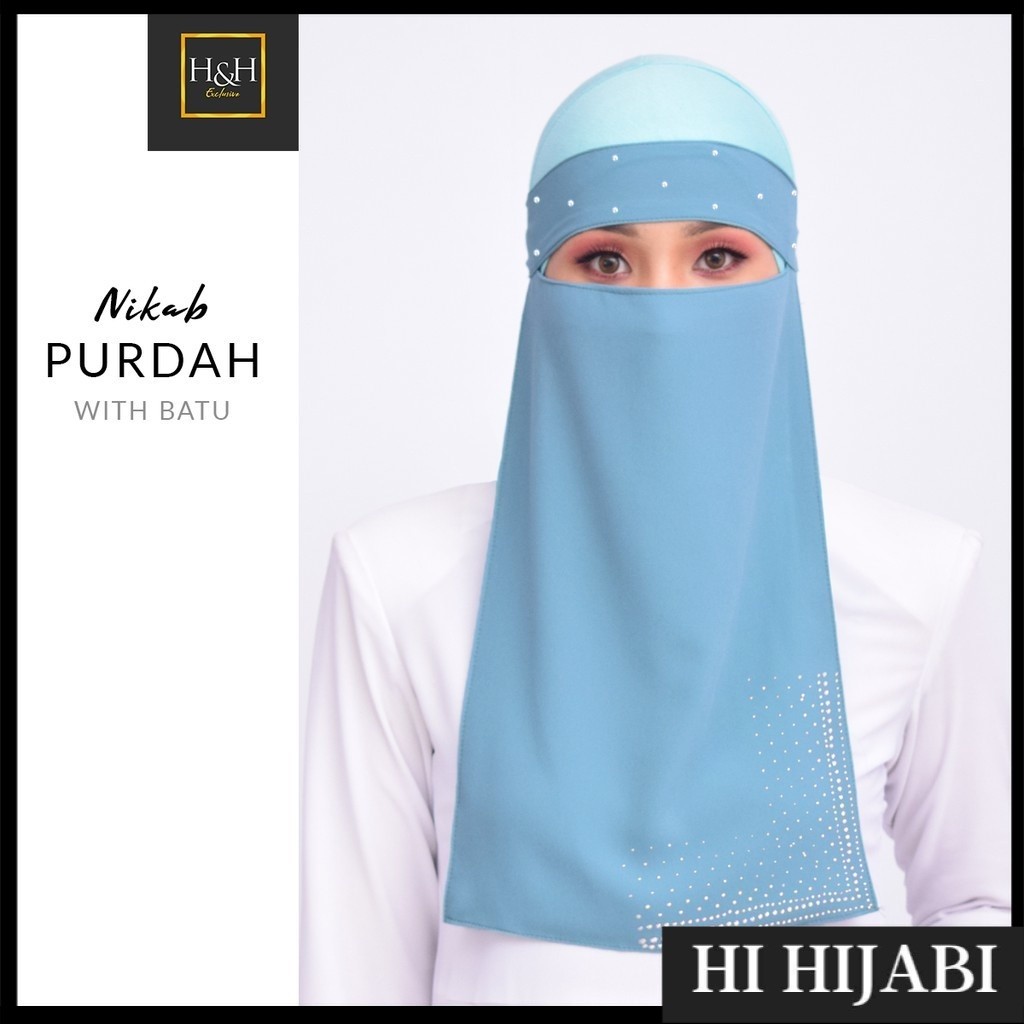 Niqab Purdah Veil Pengantin Shawl Heavy Chiffon Keknis Muslimah Hijab ...