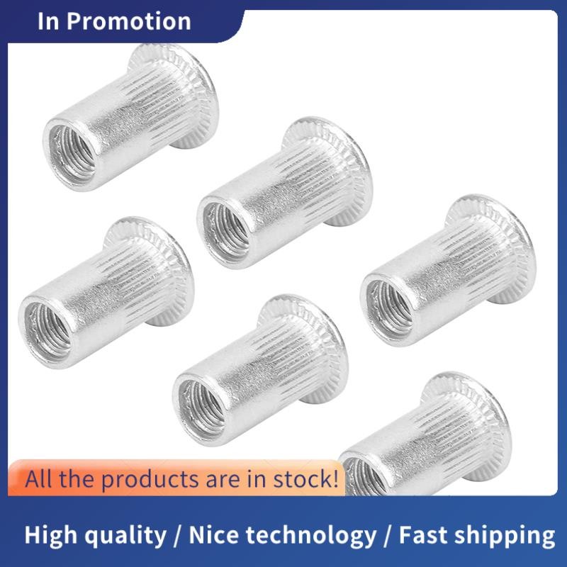 100 Pcs Flat Head Blind Rivet Nuts Stainless Steel Metric Thread Insert Nut Nutsert Screw Blind ...