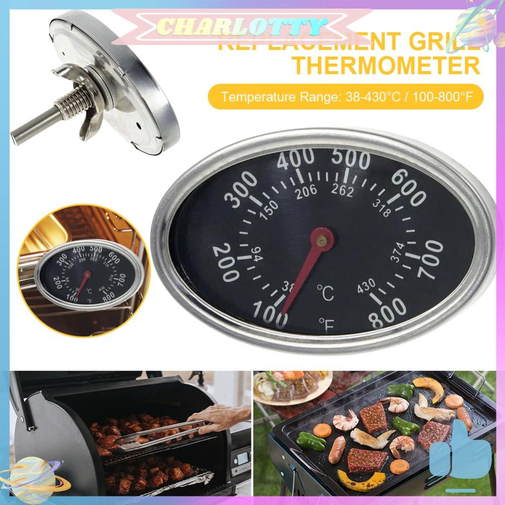 CHA Grill Lid Thermometer Replacement BBQ Grill Thermometer Accurate ...