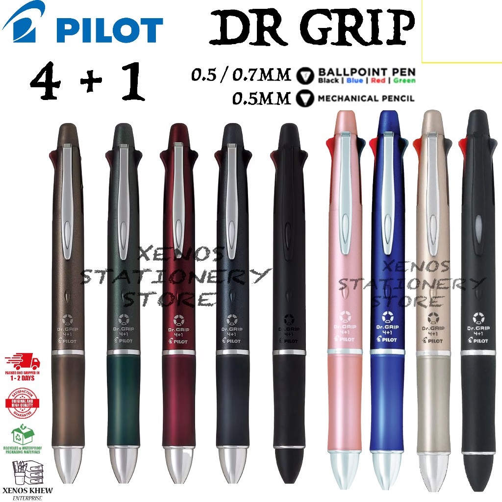 PILOT DR GRIP 4+1 0.5MM/0.7MM BALLPOINT MULTIPEN+MECHANICAL PENCIL (0 ...