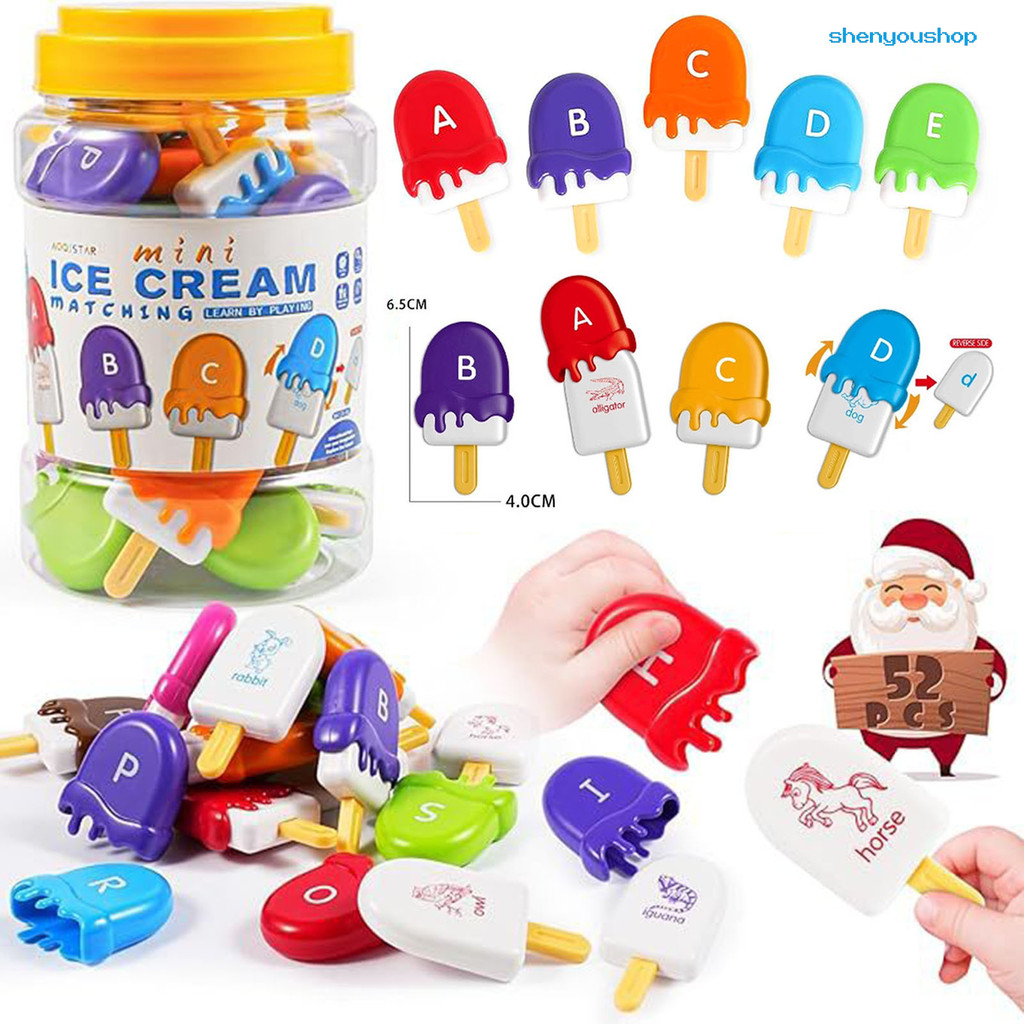 Shenyoushop Ice Cream Alphabet Matching Toy Kids Uppercase Lowercase ...