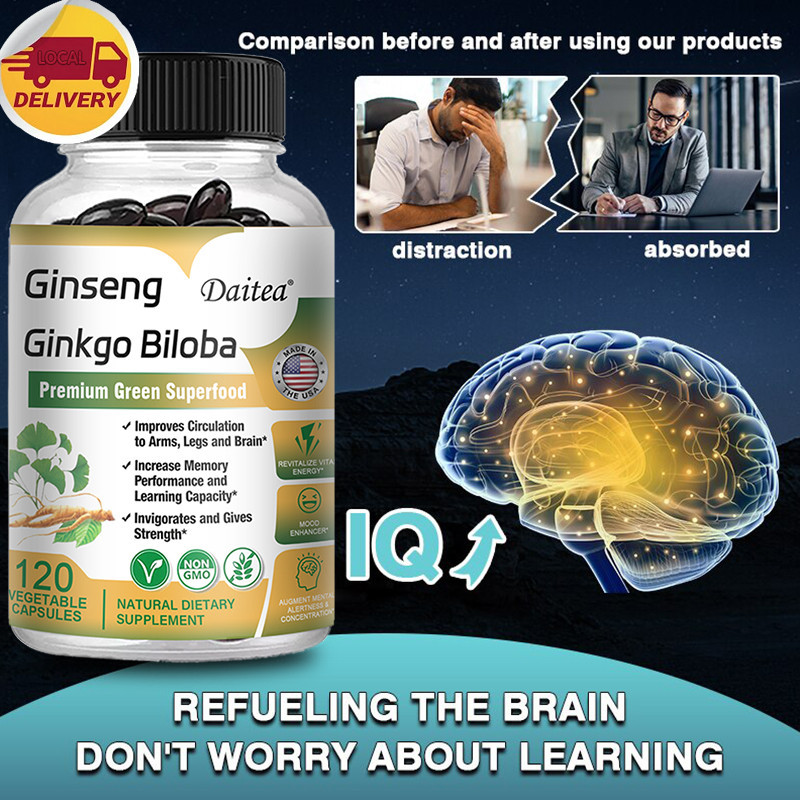 Ginkgo Brain Supplement - Contains Ginseng Extract to Improve Memory ...